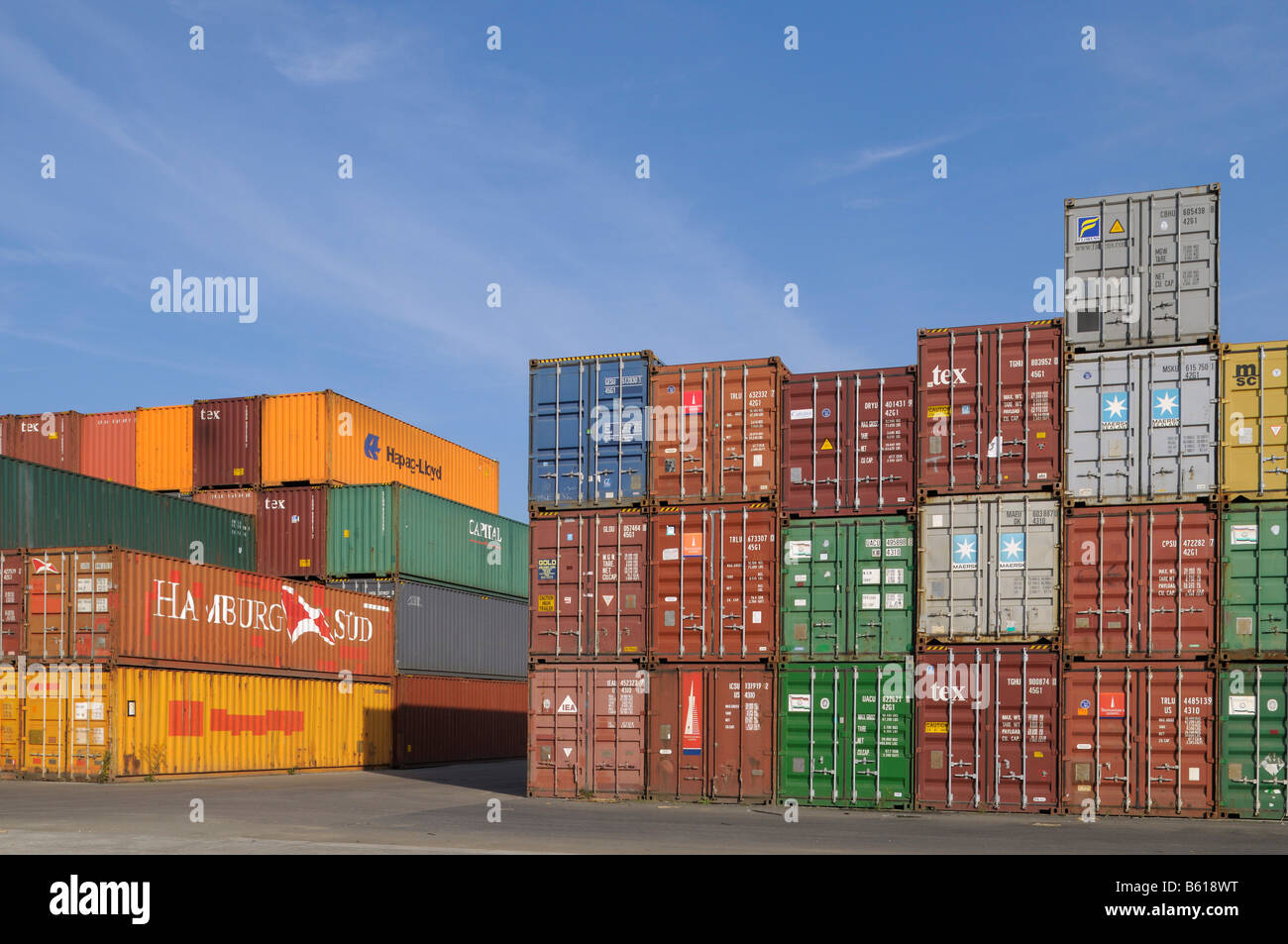 Various shipping containers stacked hi-res stock photography and images ...