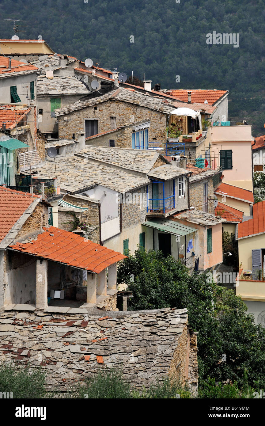 Mountain village Valloria, part of the Dolcedo district, Riviera dei ...