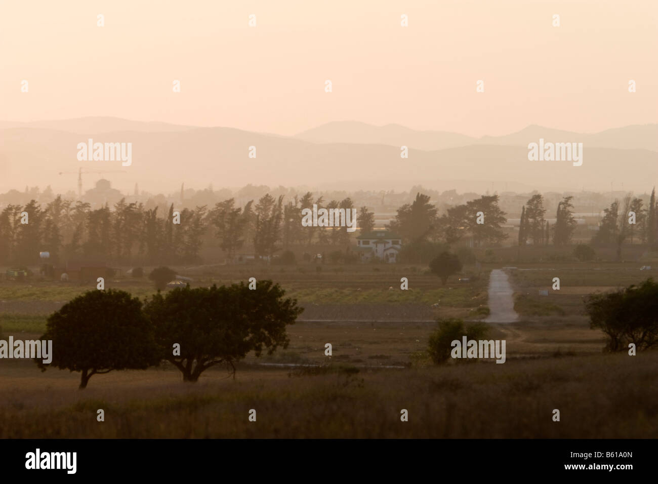 Cyprus landscape sunset view Stock Photo - Alamy
