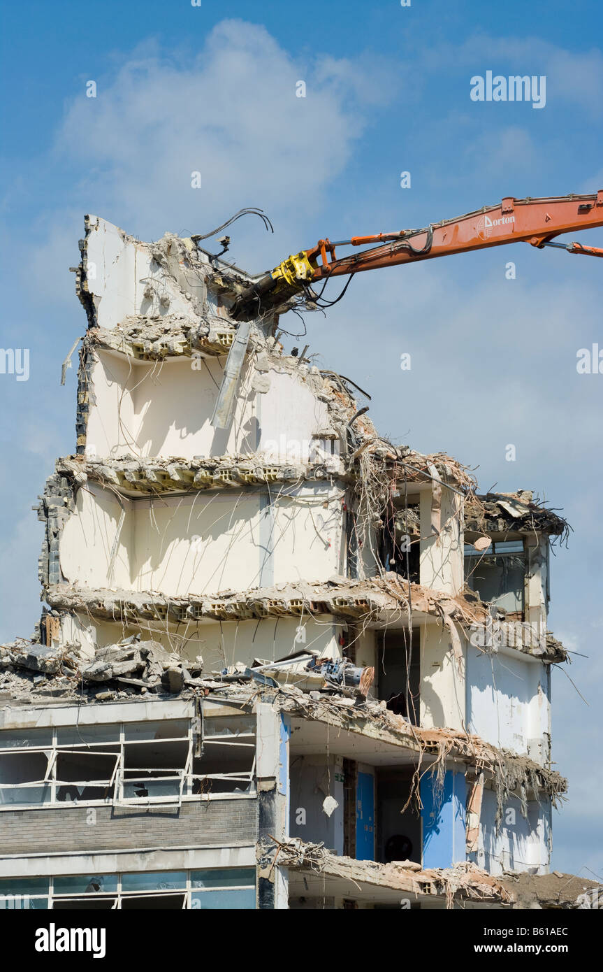 Building Being Demolished By a Daxis 470 LCH Demolition vehicle ...