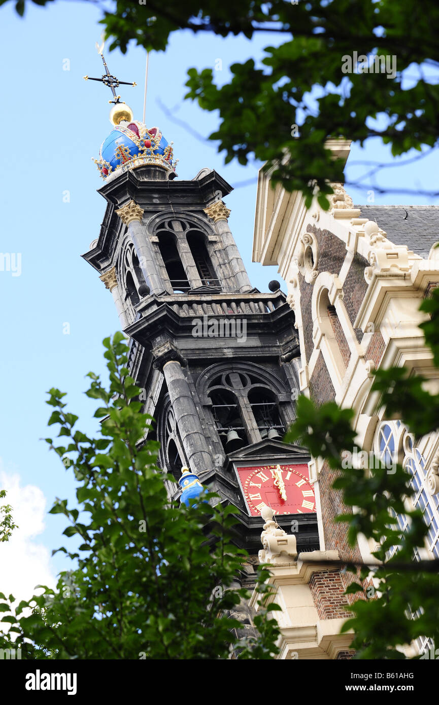 Westertoren Westerkerk on the Prinsengracht Amsterdam Stock Photo - Alamy