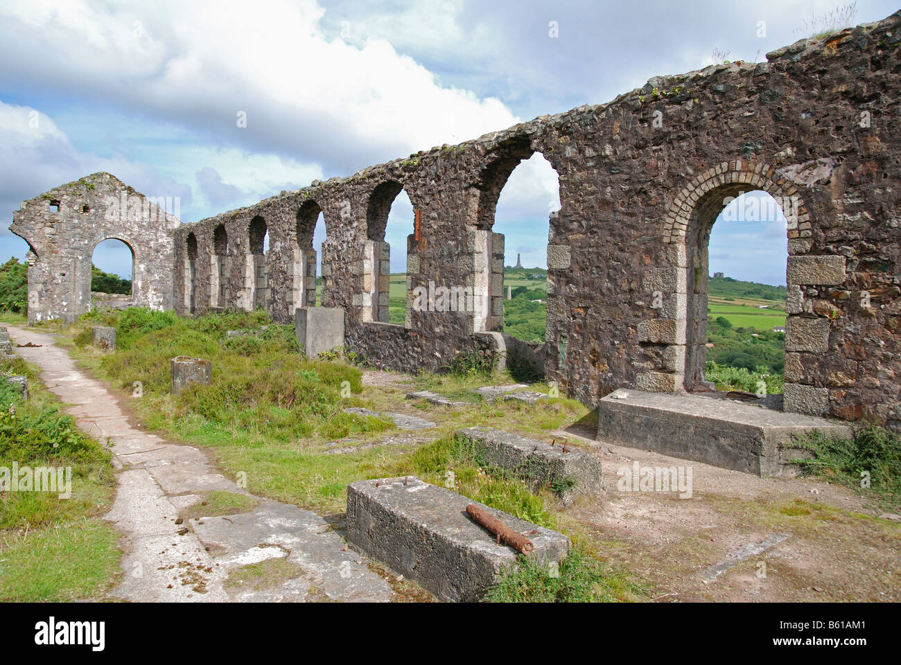 remains of wheal basset copper and tin mine at carnkie near redruth in ...