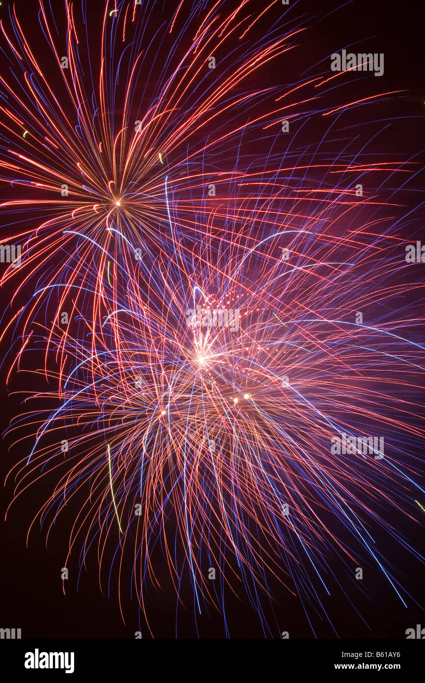 Colourful fireworks exploding in the sky Stock Photo - Alamy