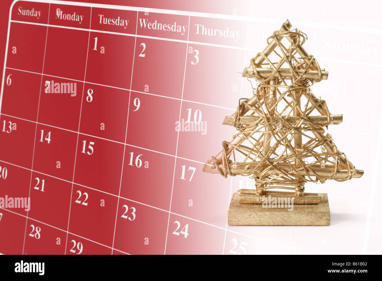 Calendar and Christmas Tree Stock Photo - Alamy