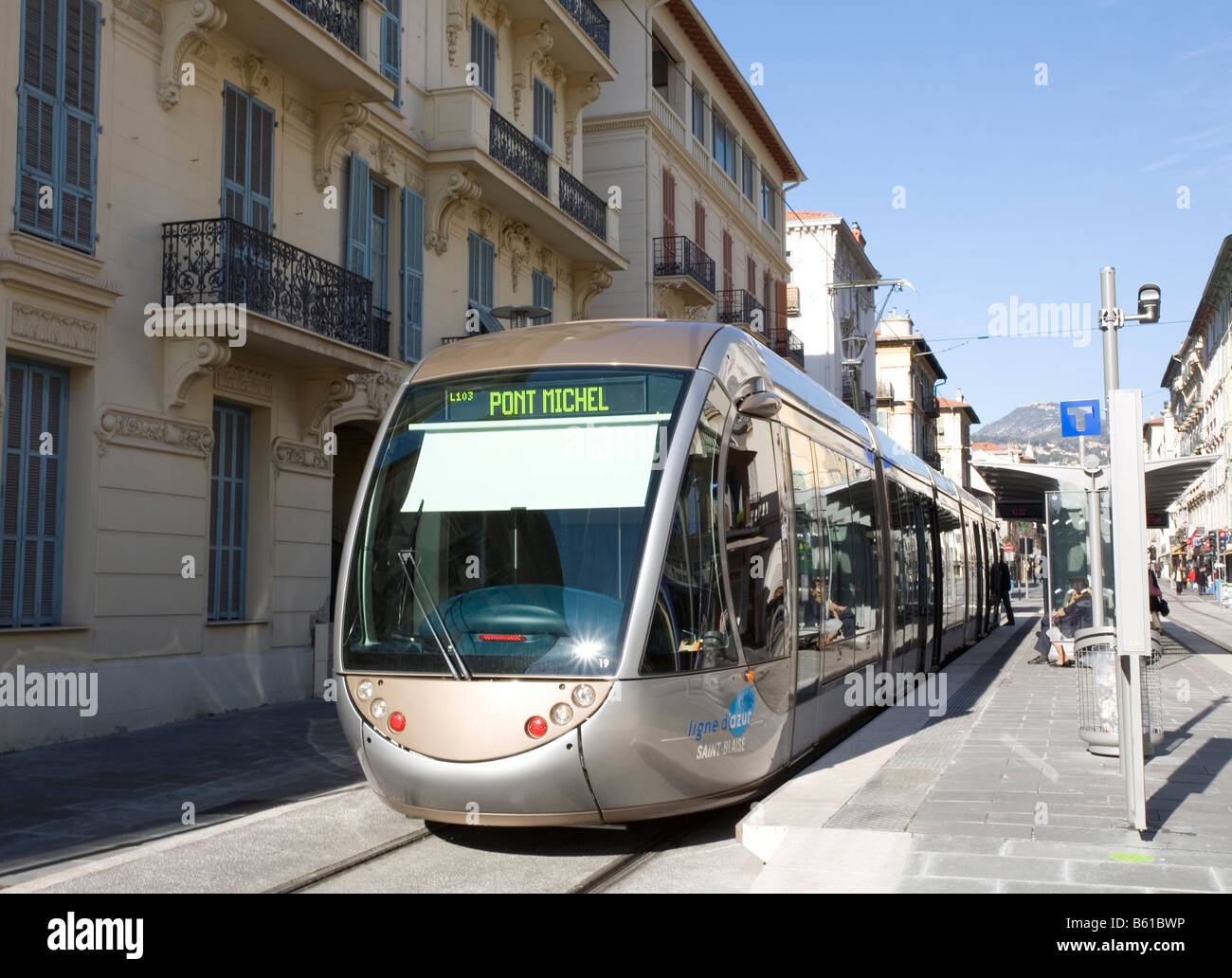 Pont Michel Tram-Line No.1 in Nice France Stock Photo - Alamy