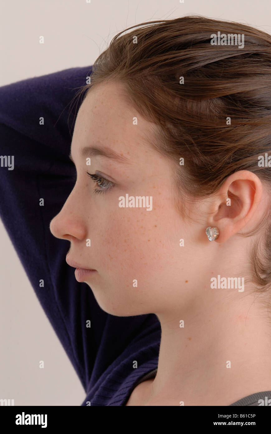 Profile of a teenage girl Stock Photo - Alamy