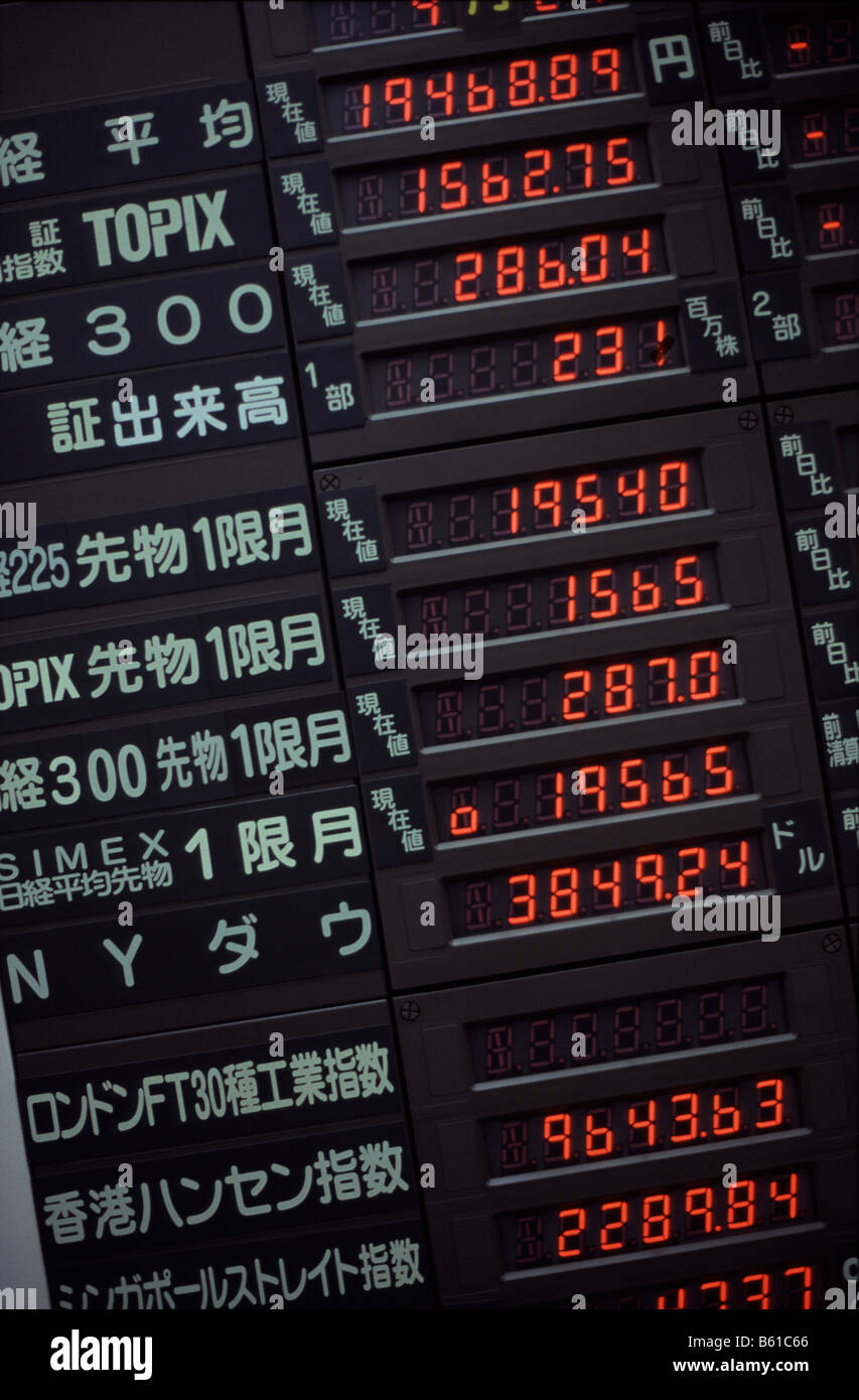 japanese financial electronic trading screen board Stock Photo - Alamy