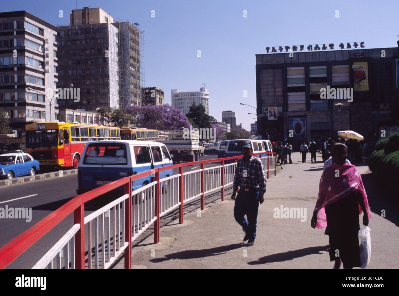 Street scene in the city of Addis Ababa in Ethiopia Stock Photo - Alamy