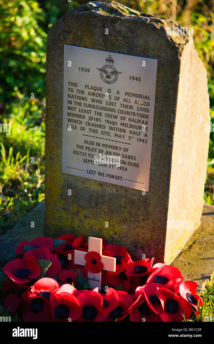 World War II Air Crash Site Memorial Sutton Bank Yorkshire England ...