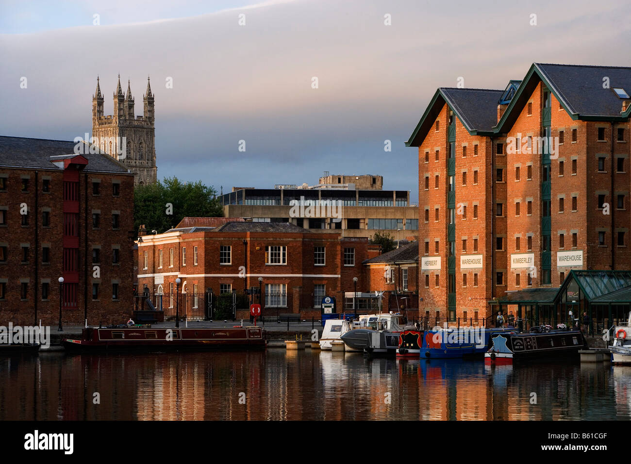 Gloucester the Docks 18th century warehouses Cathedral Gloucestershire ...