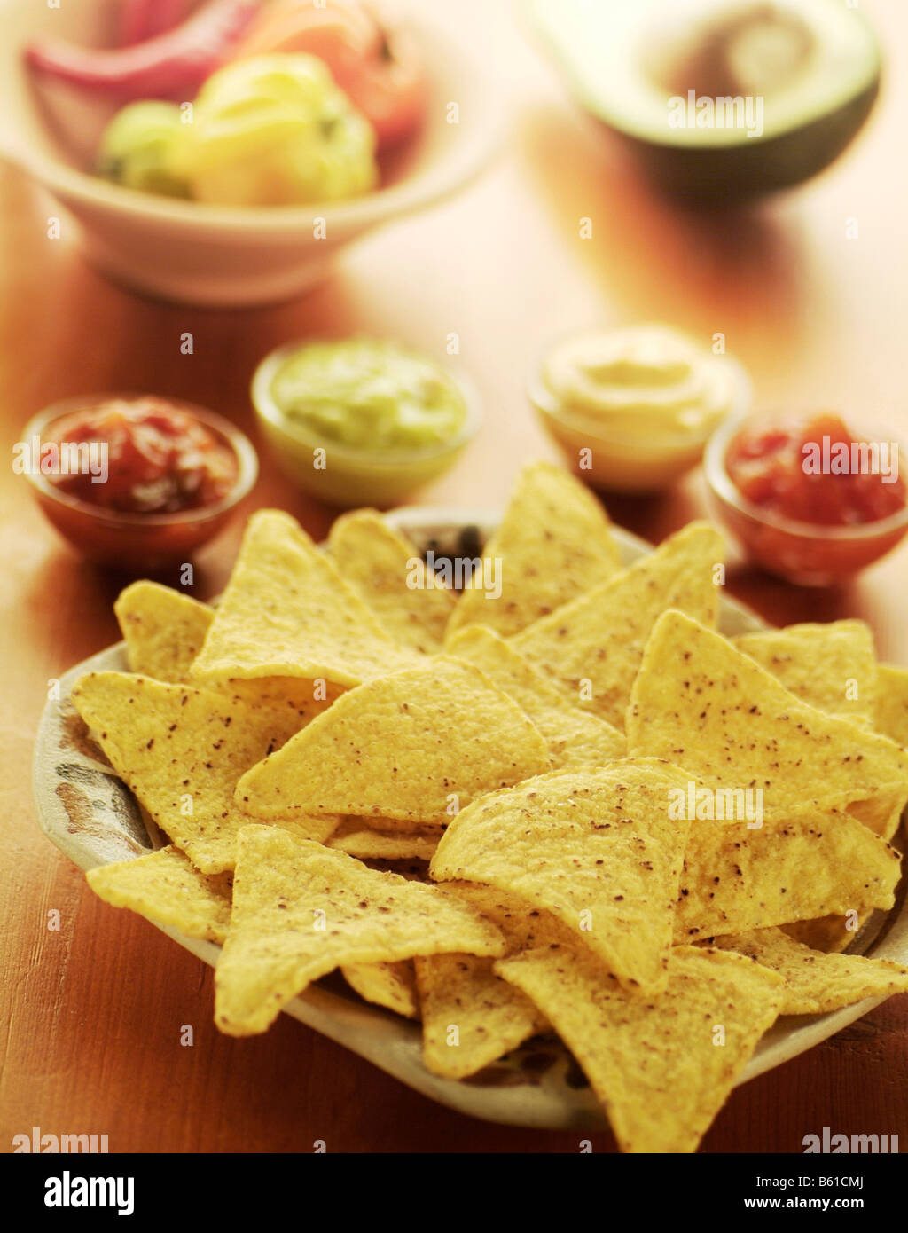 Nachos and dipping sauces hi-res stock photography and images - Alamy