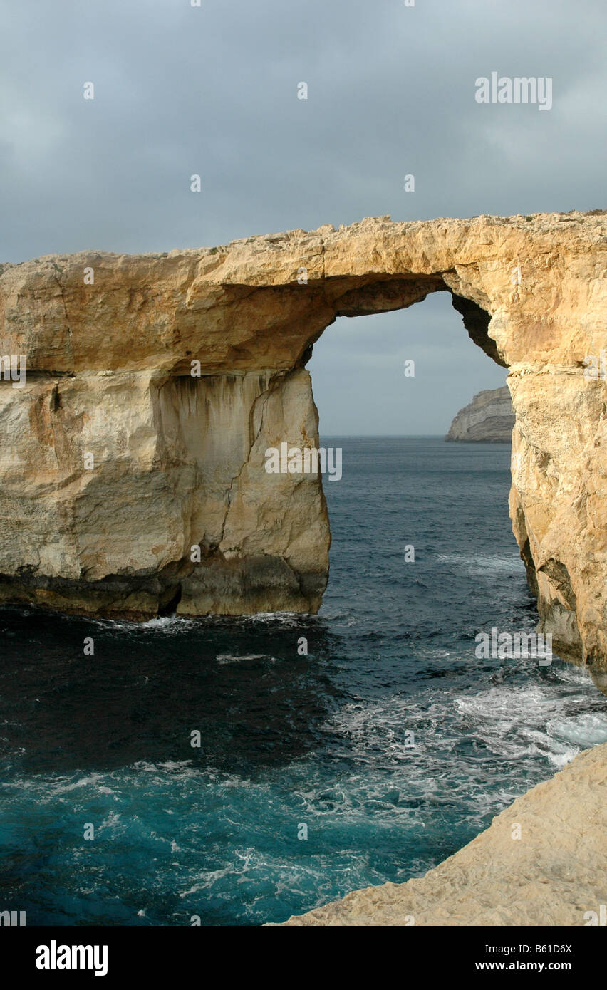 The Azure Window.A famous Rock Arch, Gpzo Malta Stock Photo - Alamy