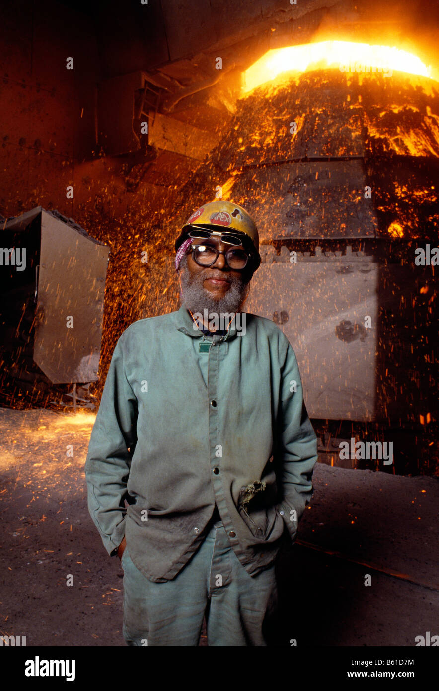 Portrait of Lacy Jones, steelworker, at the US Steel Edgar Thomson ...