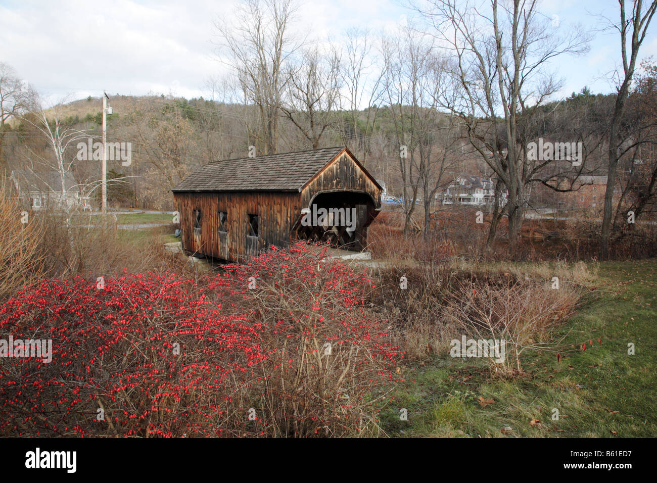 The Baltimore Covered Bridge during the autumn months located in ...