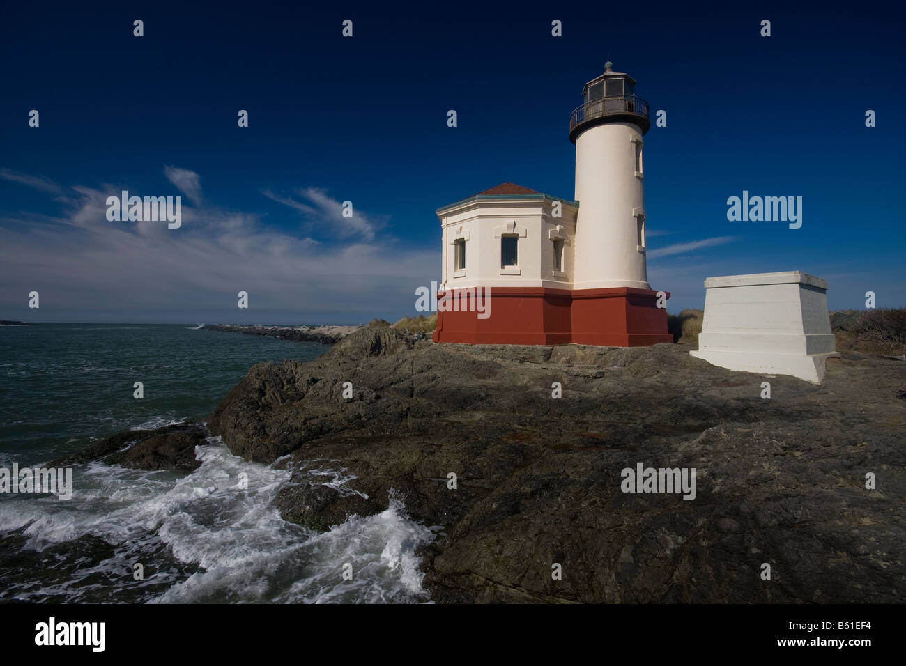 Coquille River Lighthouse near Bandon Oregon Stock Photo - Alamy