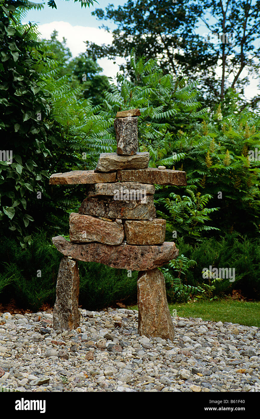 Canadian Eskimo Inuksuk Stone Art or Rock Structure Stock Photo - Alamy