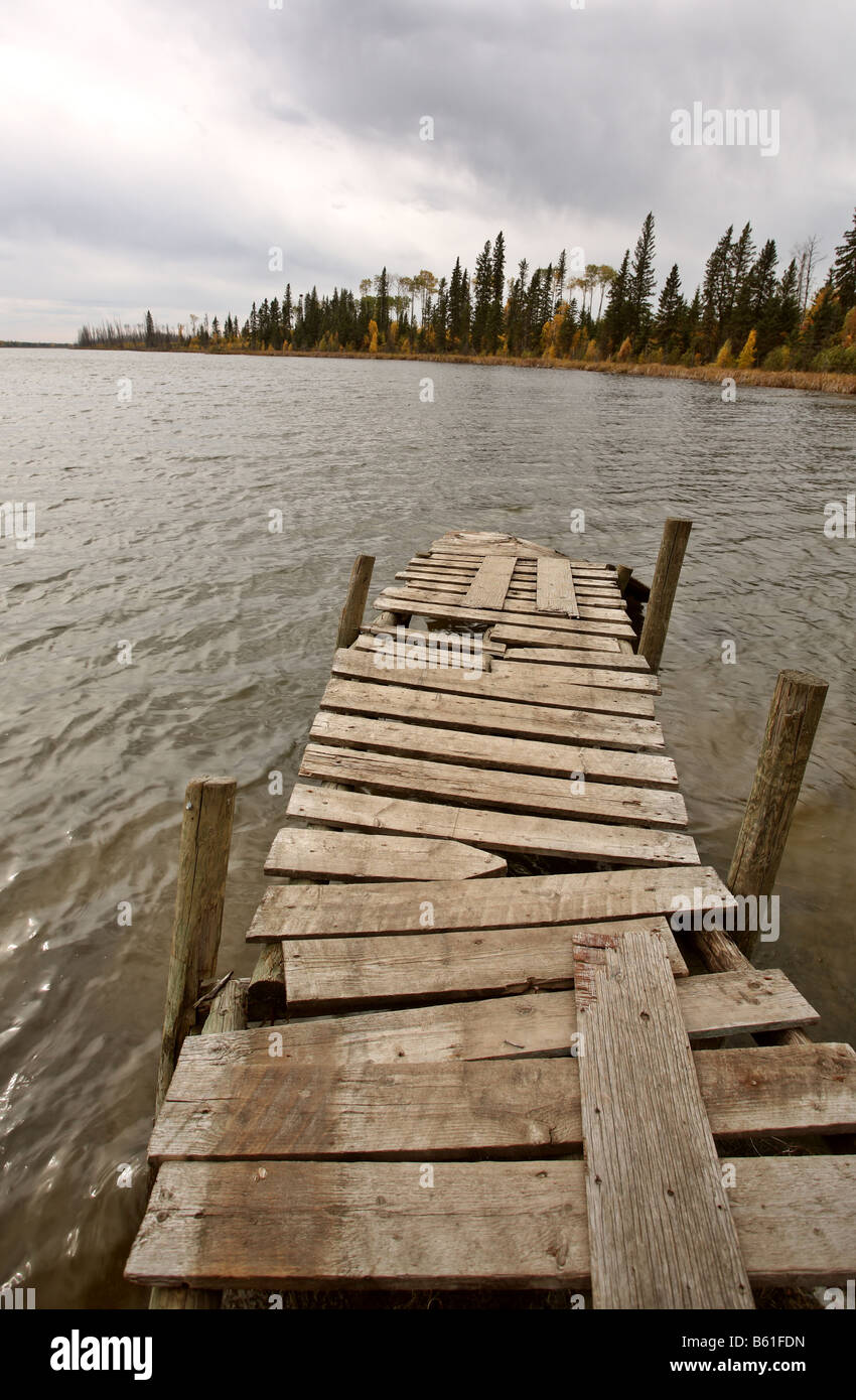Rickety dock in Meadow Lake Park Stock Photo - Alamy