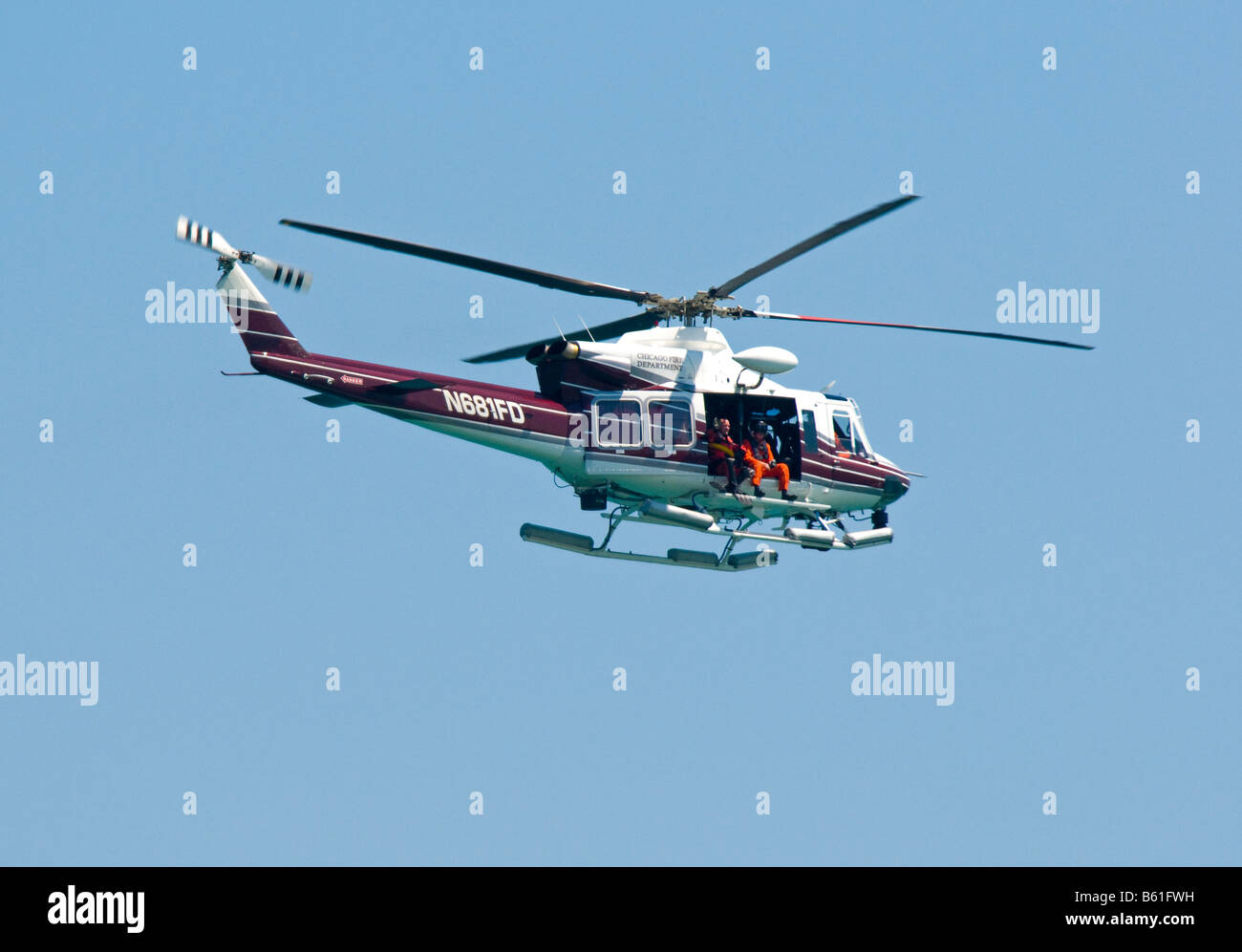 Rescue Helicopter - Bell 205/Huey - Chicago Fire Department Stock Photo ...