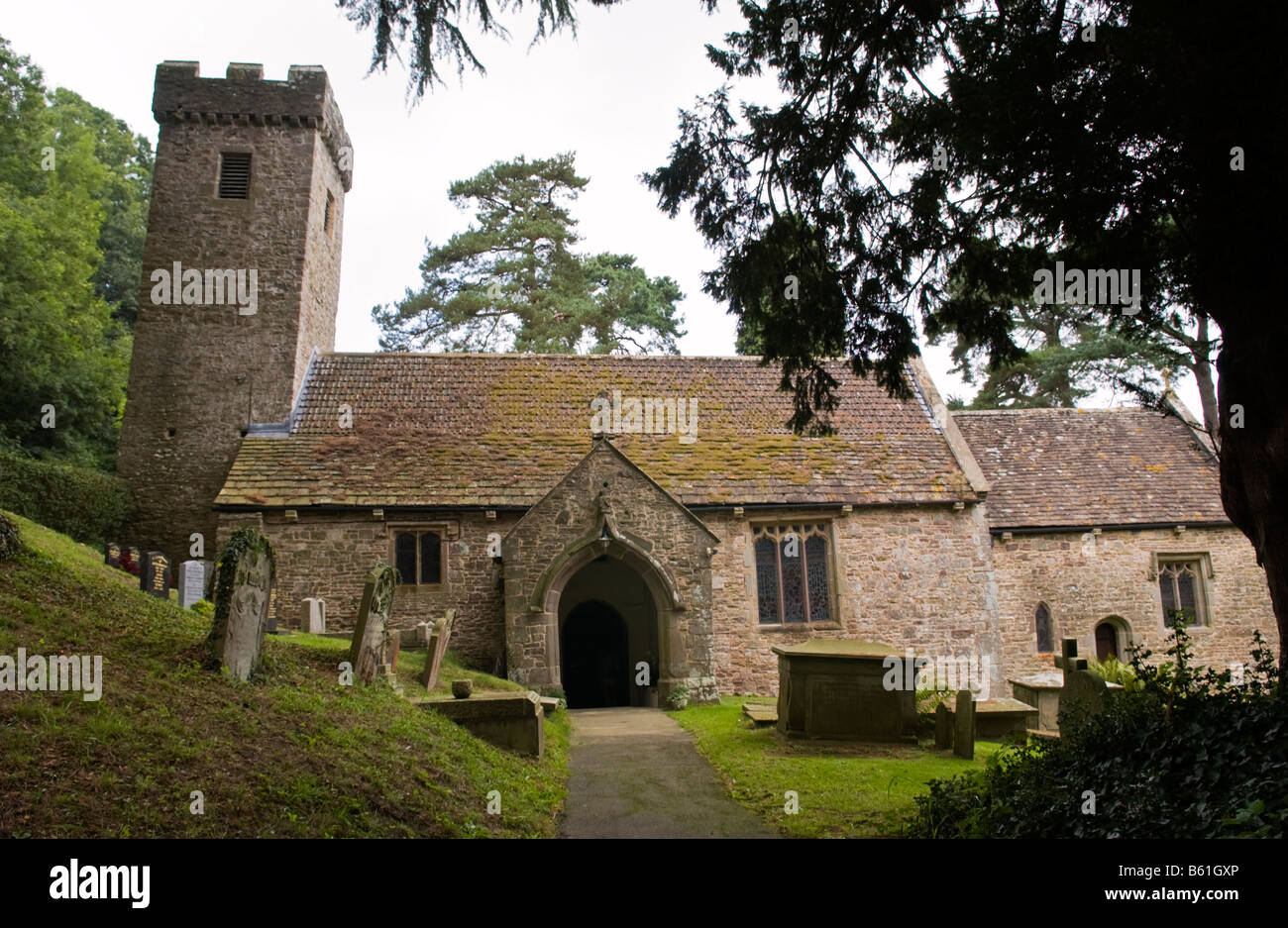 St Madoc's Church at Llanbodoc near the market town of Usk ...