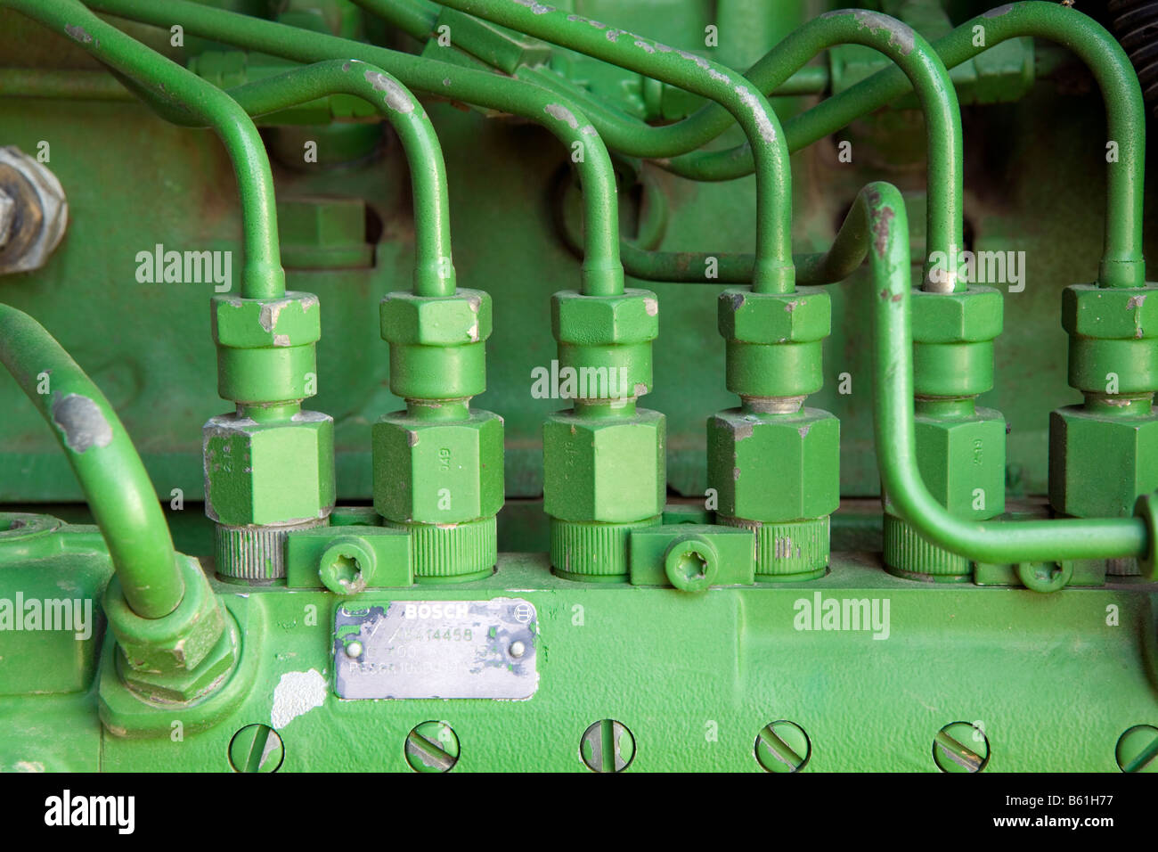 Closeup of a tractor engine Stock Photo - Alamy