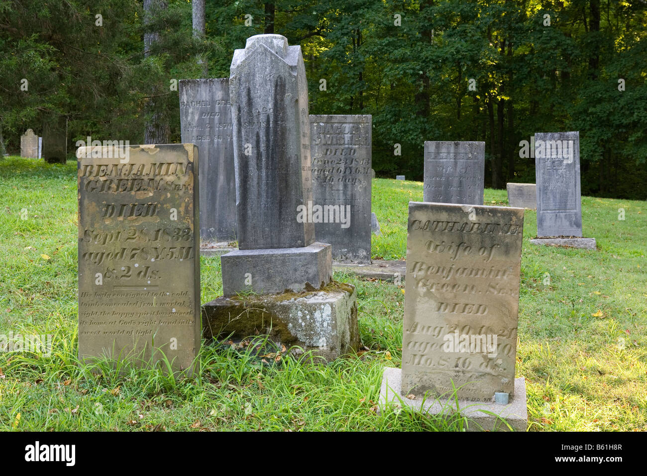 Old worn gravestones hi-res stock photography and images - Alamy