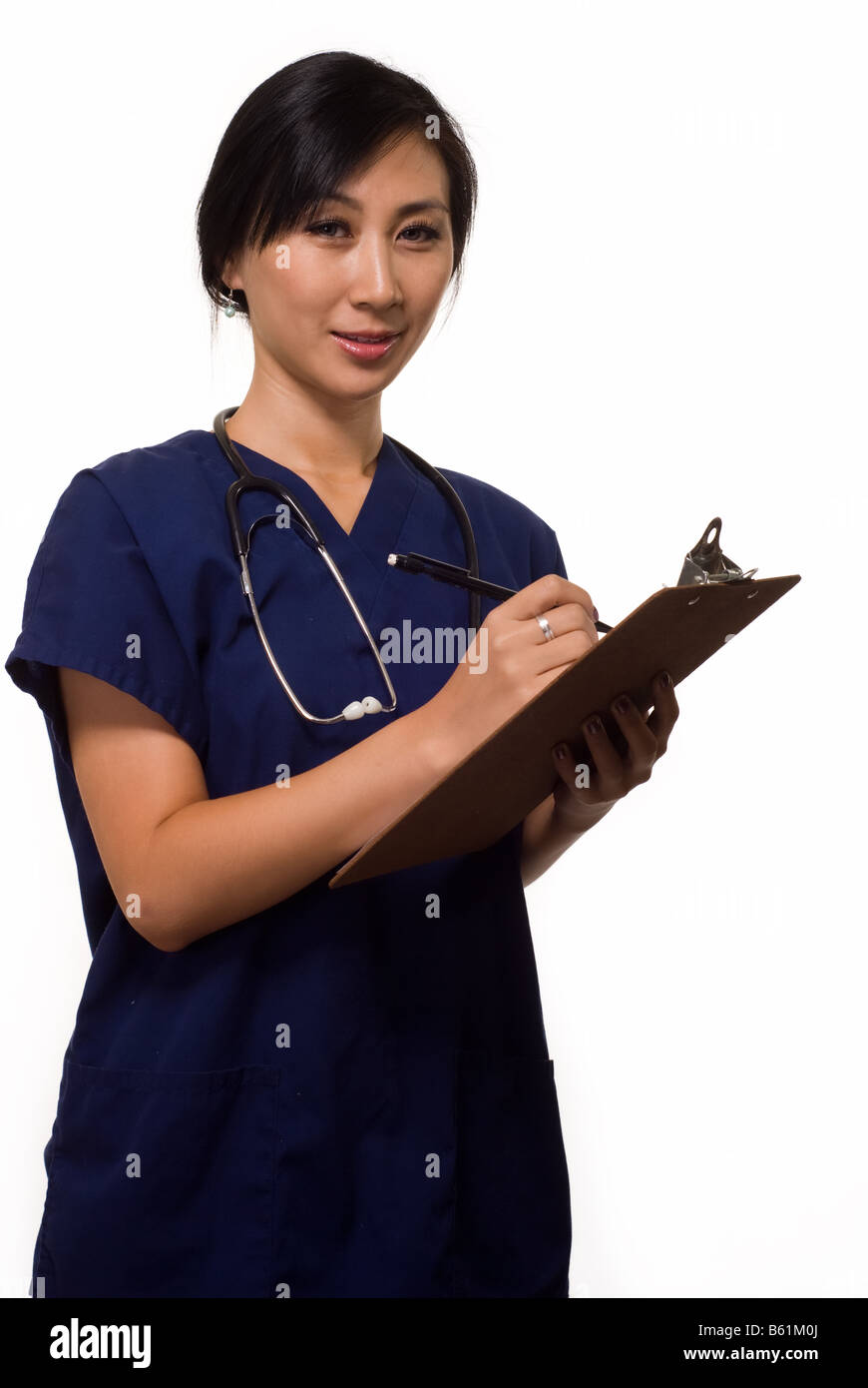 Nurse with chart Stock Photo - Alamy