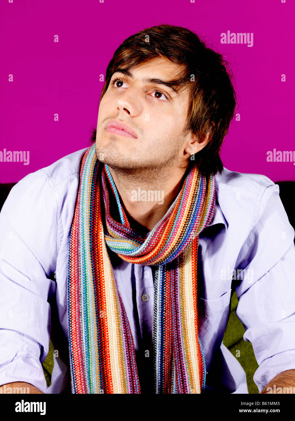 Young Man Wearing A Neck Scarf Model Released Stock Photo - Alamy