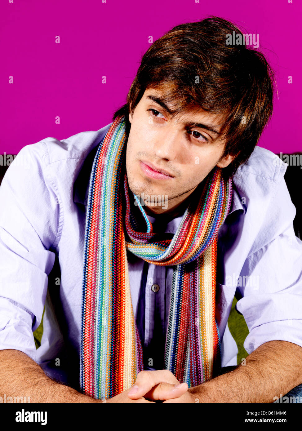 Young Man Wearing A Neck Scarf Model Released Stock Photo - Alamy