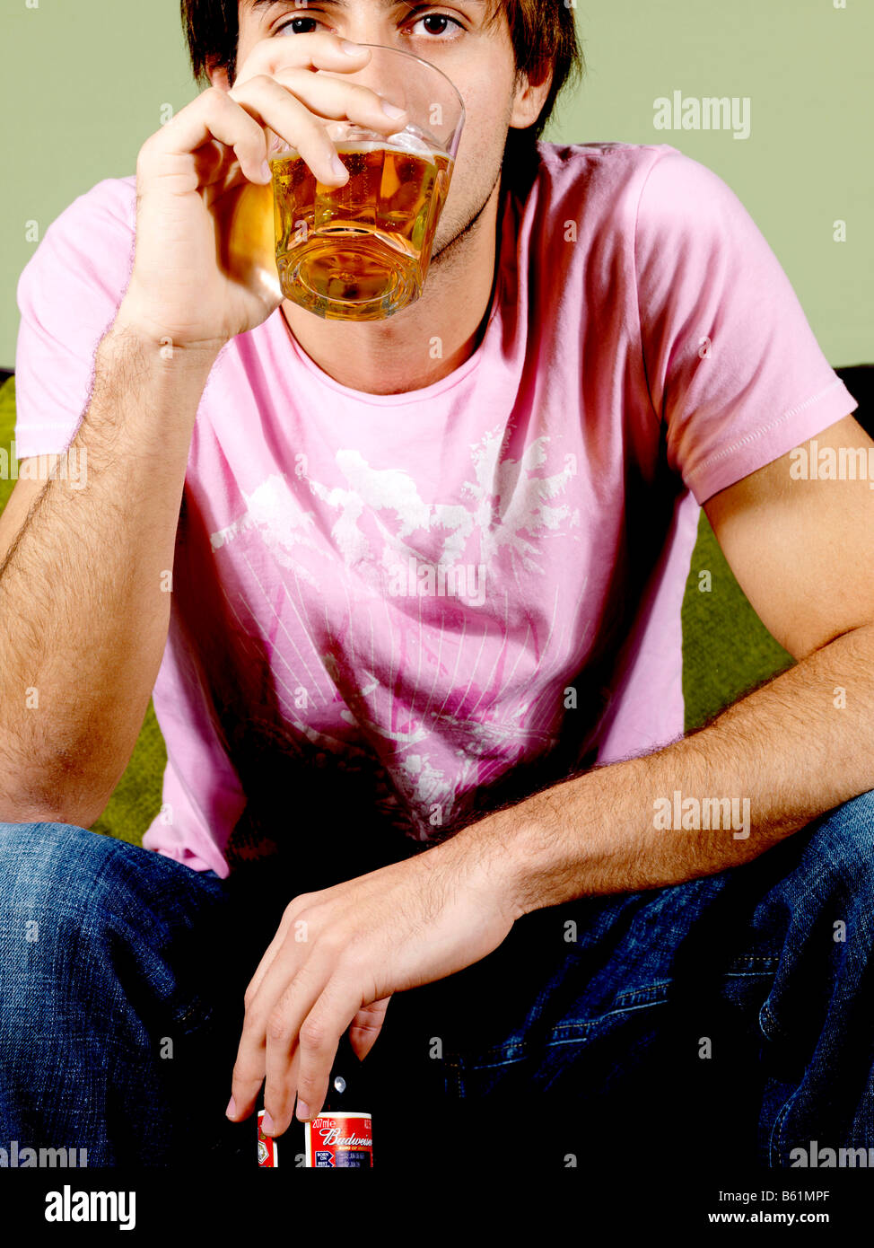 Young Man Drinking Beer Model Released Stock Photo - Alamy