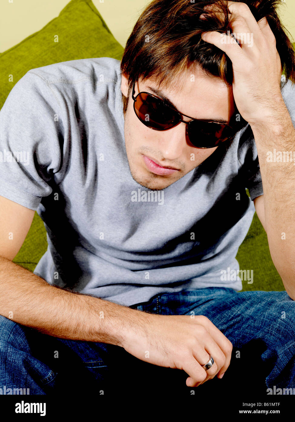 Young Man Wearing Sunglasses Model Released Stock Photo - Alamy