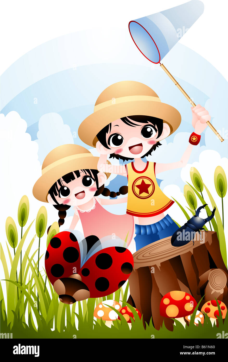 Kids in Summer Stock Photo - Alamy