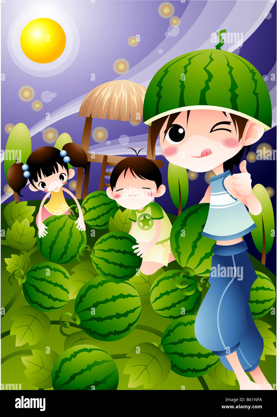 Kids in Summer Stock Photo - Alamy