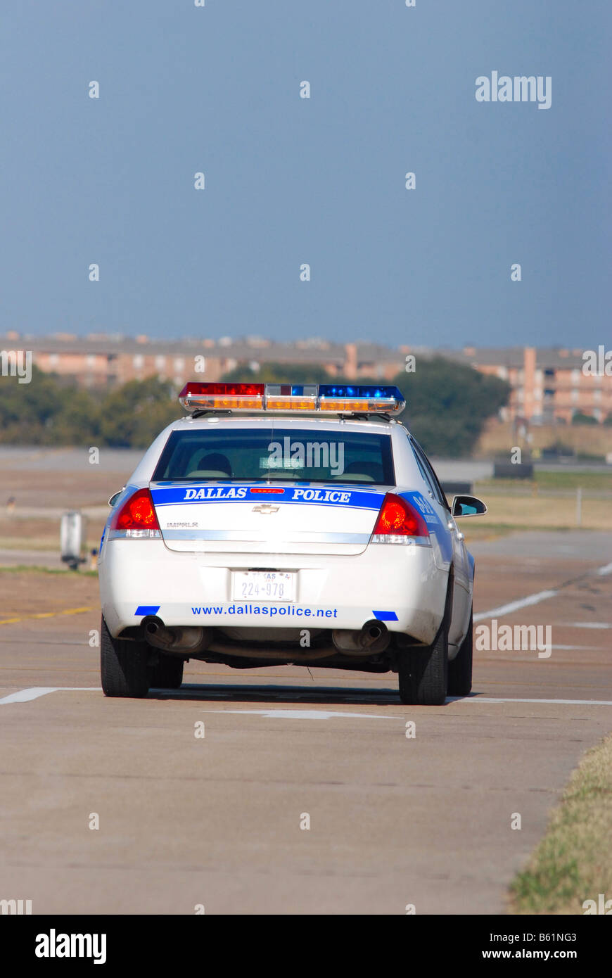 Rear of a police car Stock Photo - Alamy