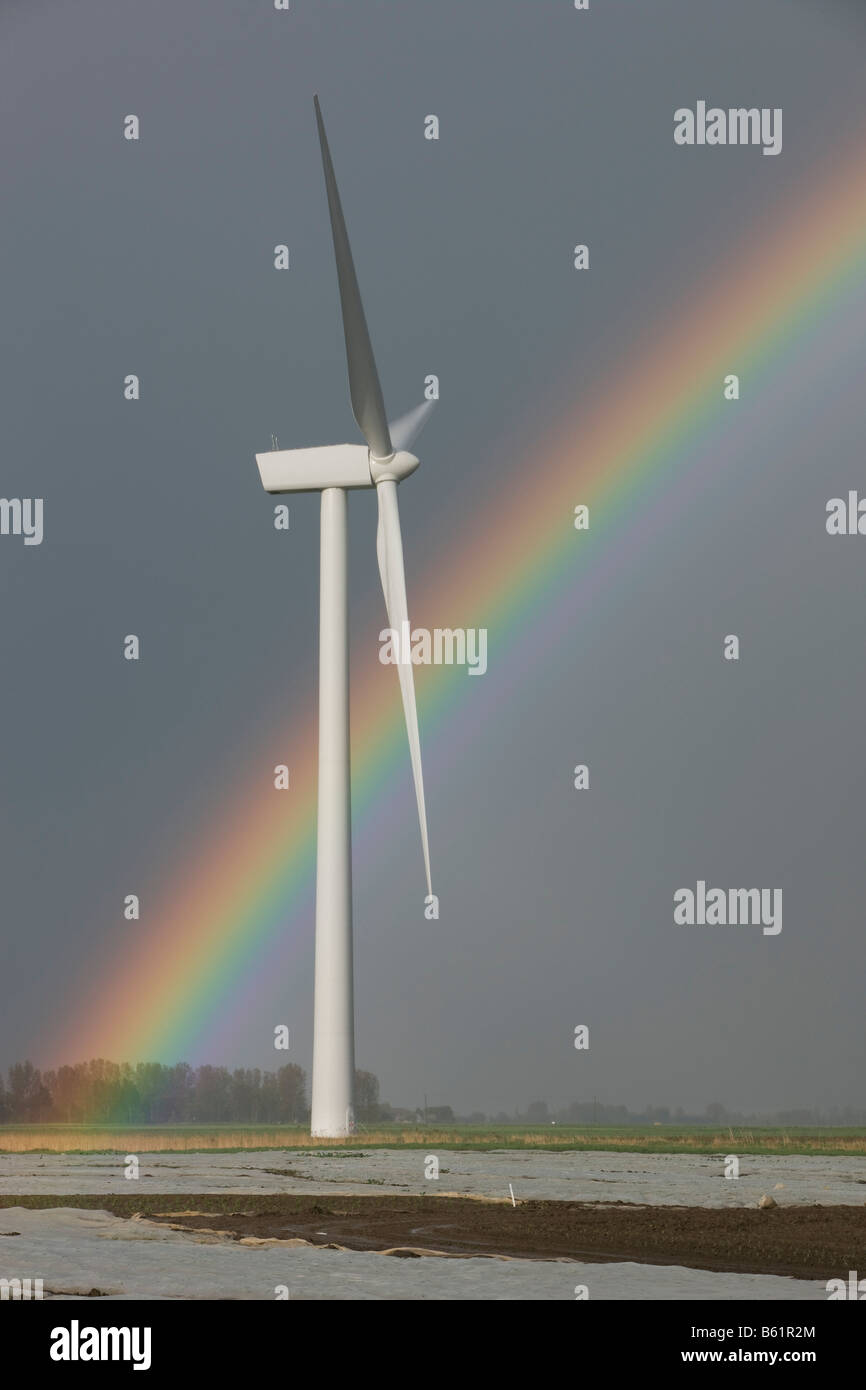 Rainbow and wind turbines hi-res stock photography and images - Alamy