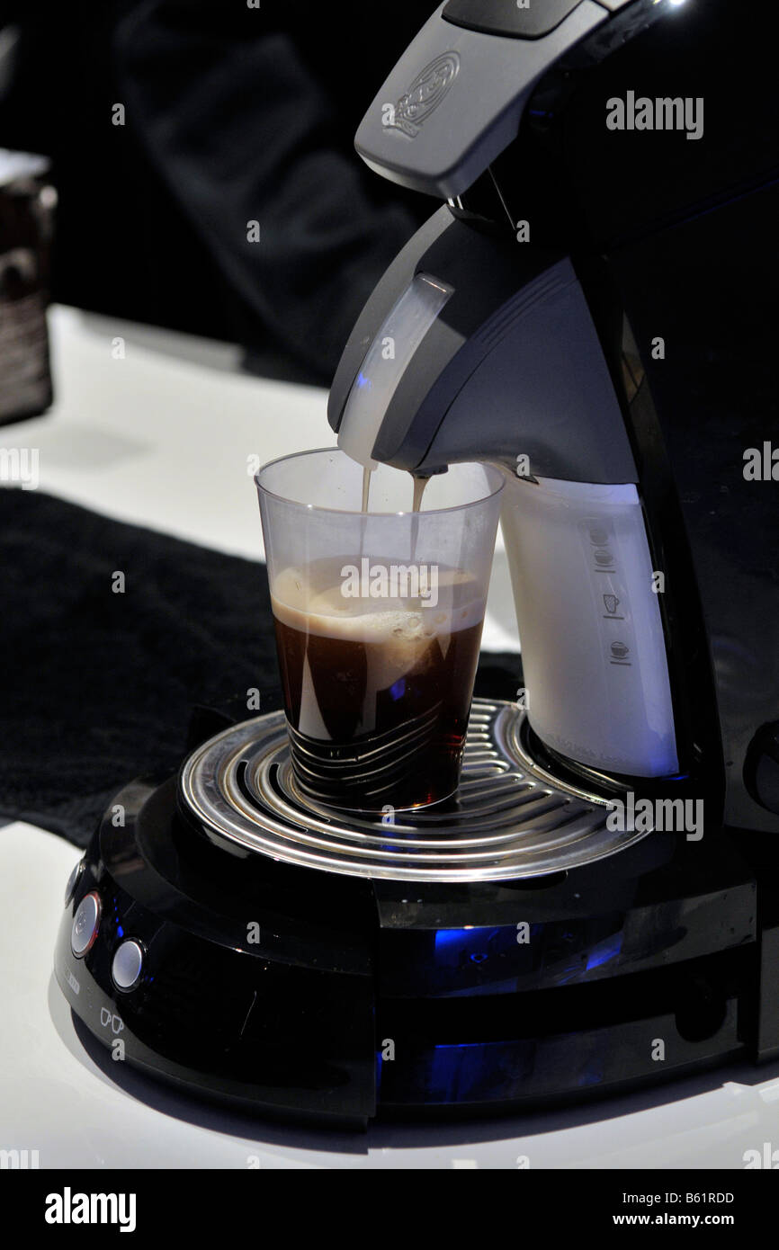 Coffee machine making coffee, International Radio Exhibition IFA ...