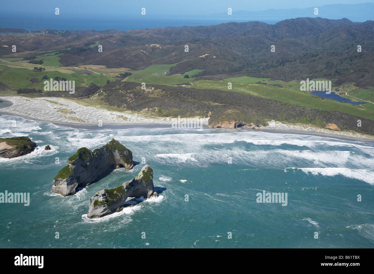 Archway Islands Wharariki Beach south of Cape Farewell NW Nelson Region ...