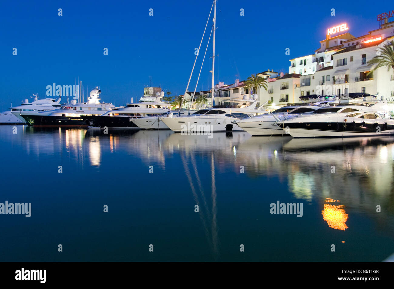 Marbella Malaga Spain Spanien harbour luxury yacht Stock Photo - Alamy