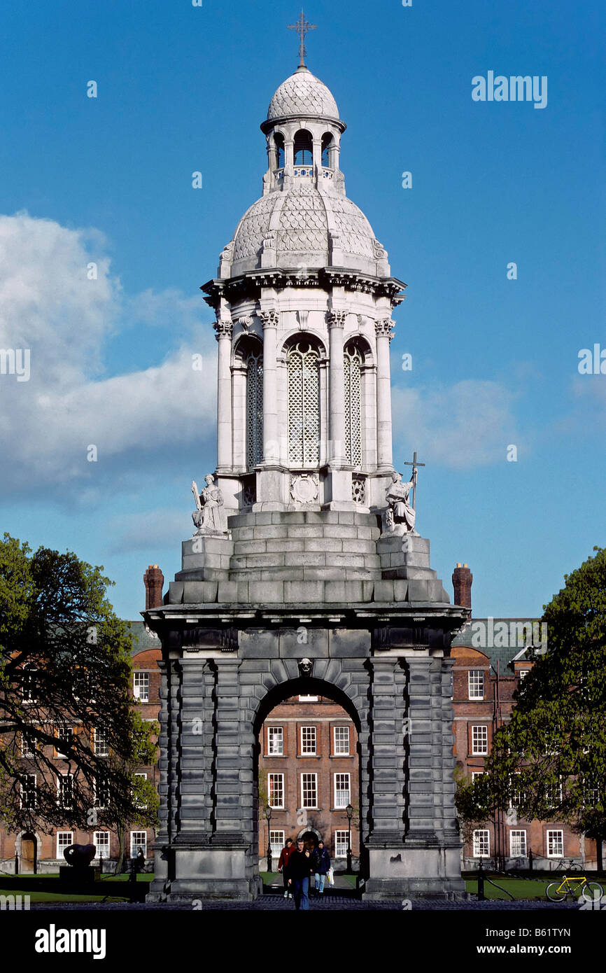 Trinity College, bell tower, campanile, Dublin, Ireland, Europe Stock ...
