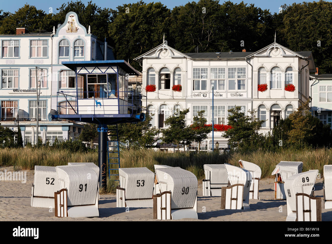 Beach and bathing architecture, Bansin resort, Usedom, Mecklenburg ...