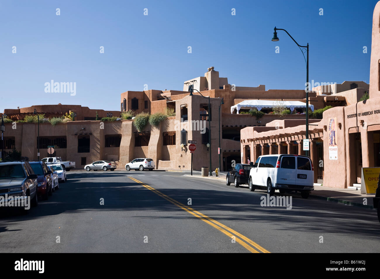 Adobe architecture in downtown santa fe hi-res stock photography and ...