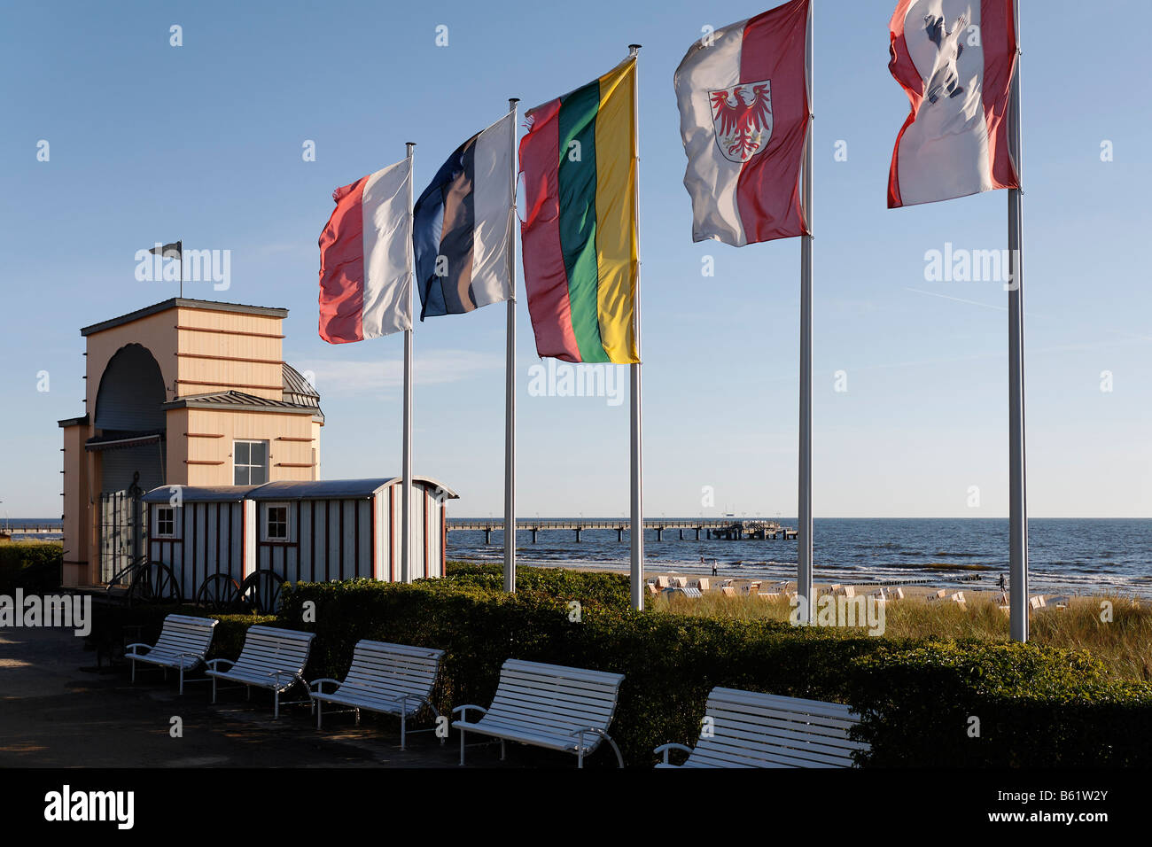 Beach promenade of the baltic sea resort of bansin hi-res stock ...