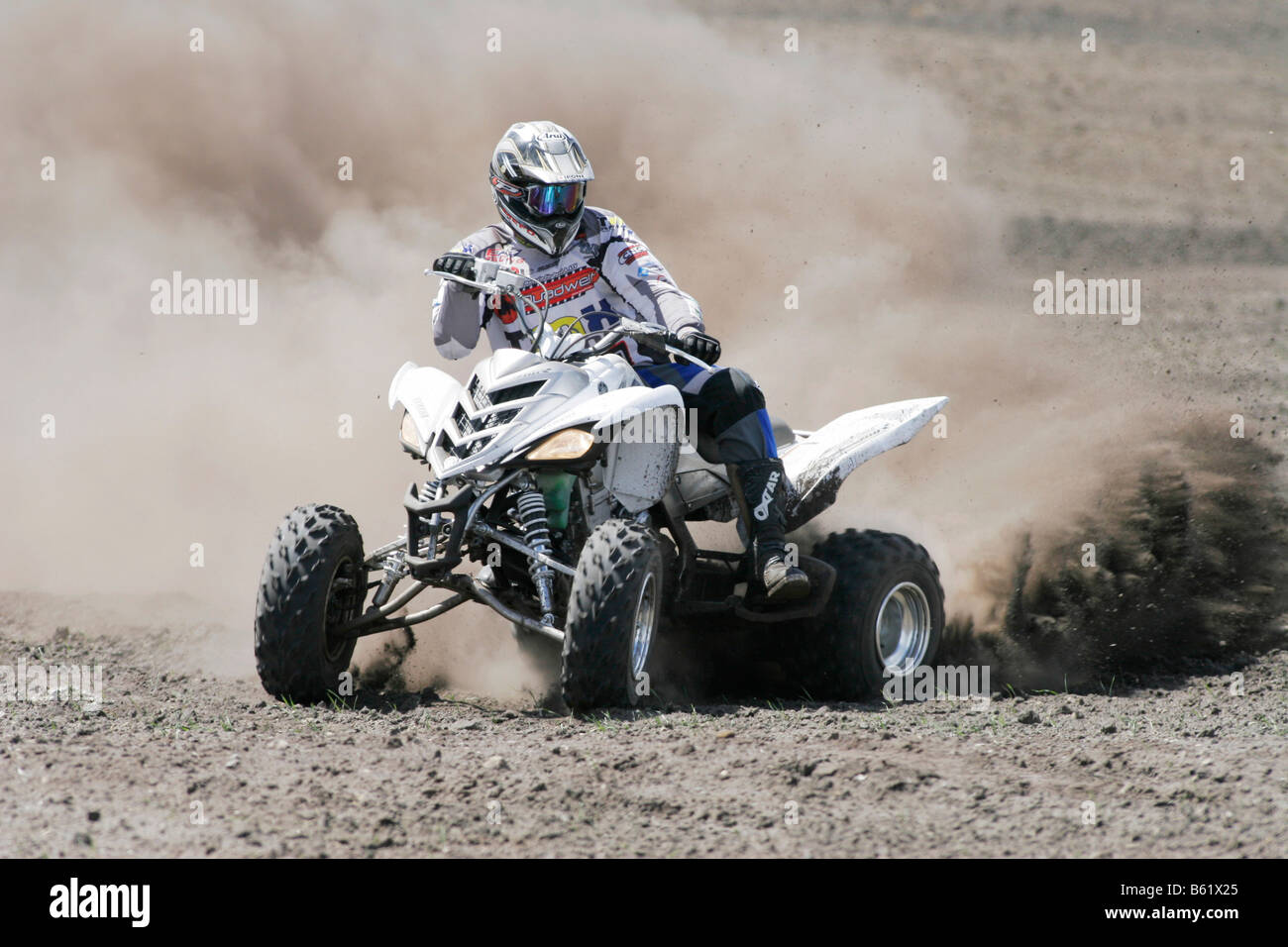 Yamaha Quad driving off-road Stock Photo - Alamy