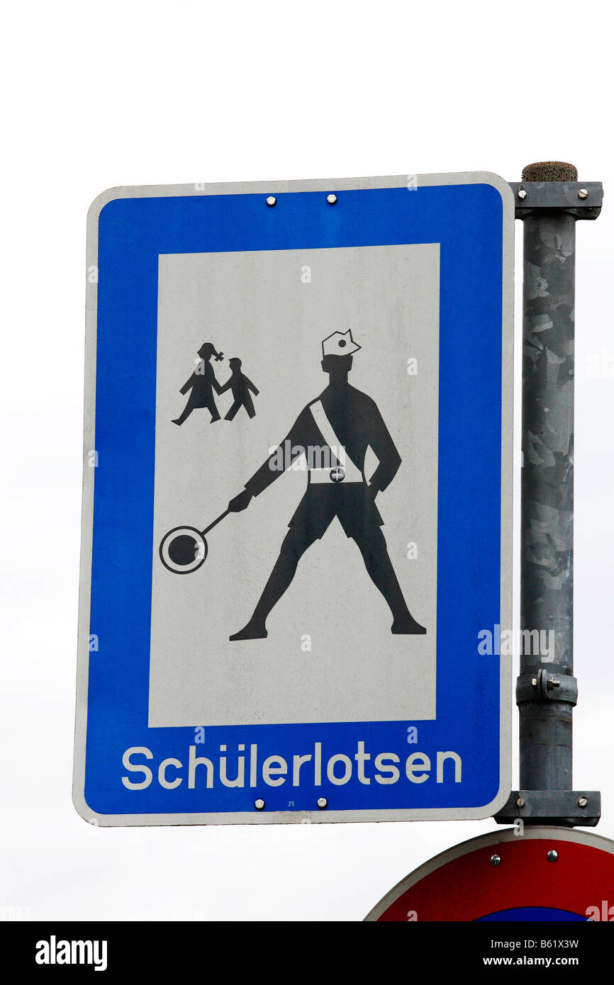 School crossing guard sign Stock Photo - Alamy