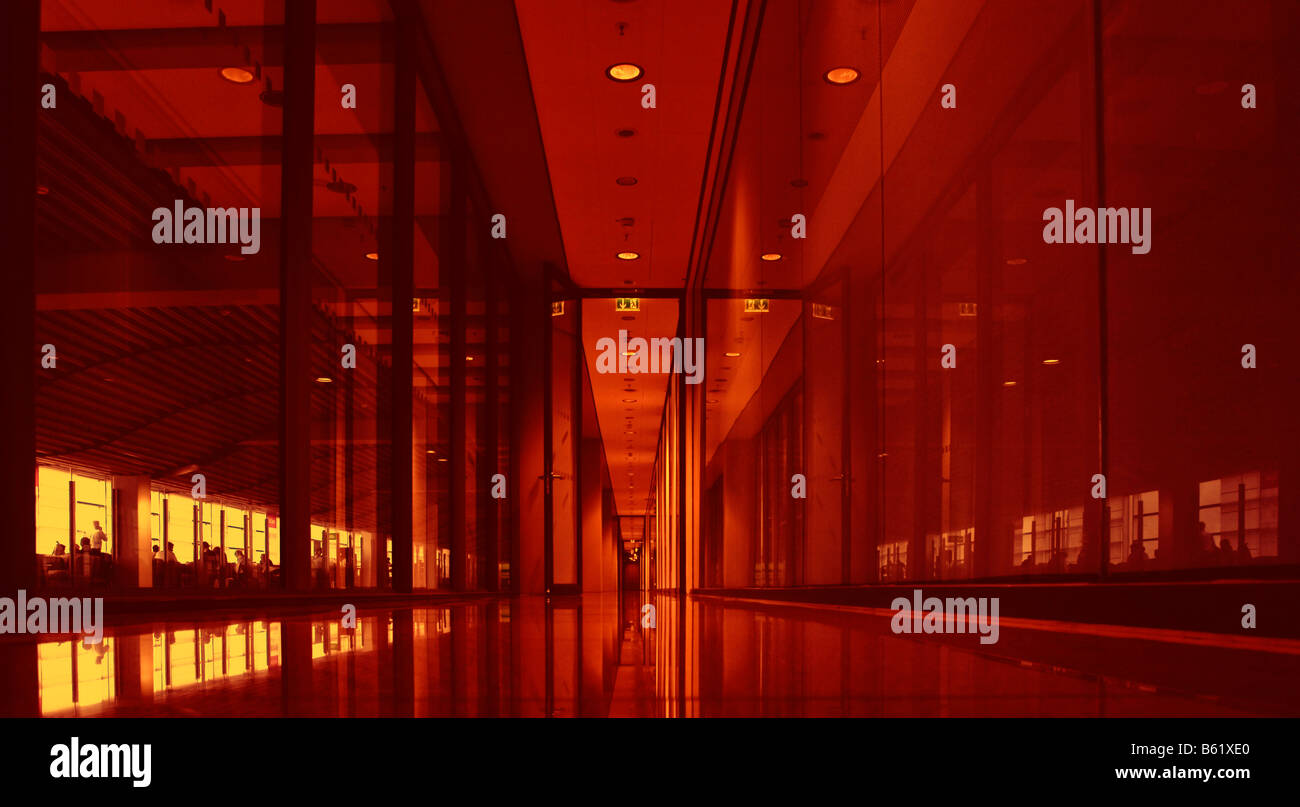 Long corridor in an office block Stock Photo - Alamy