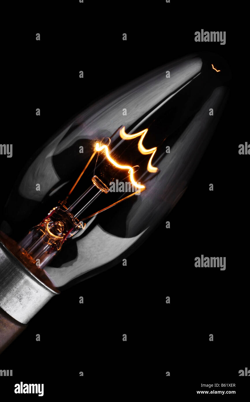 clear glass lightbulb showing detailed electric flow Stock Photo - Alamy