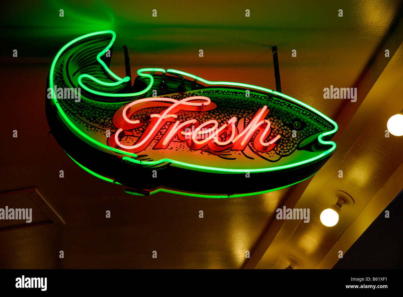 Fish neon sign hi-res stock photography and images - Alamy