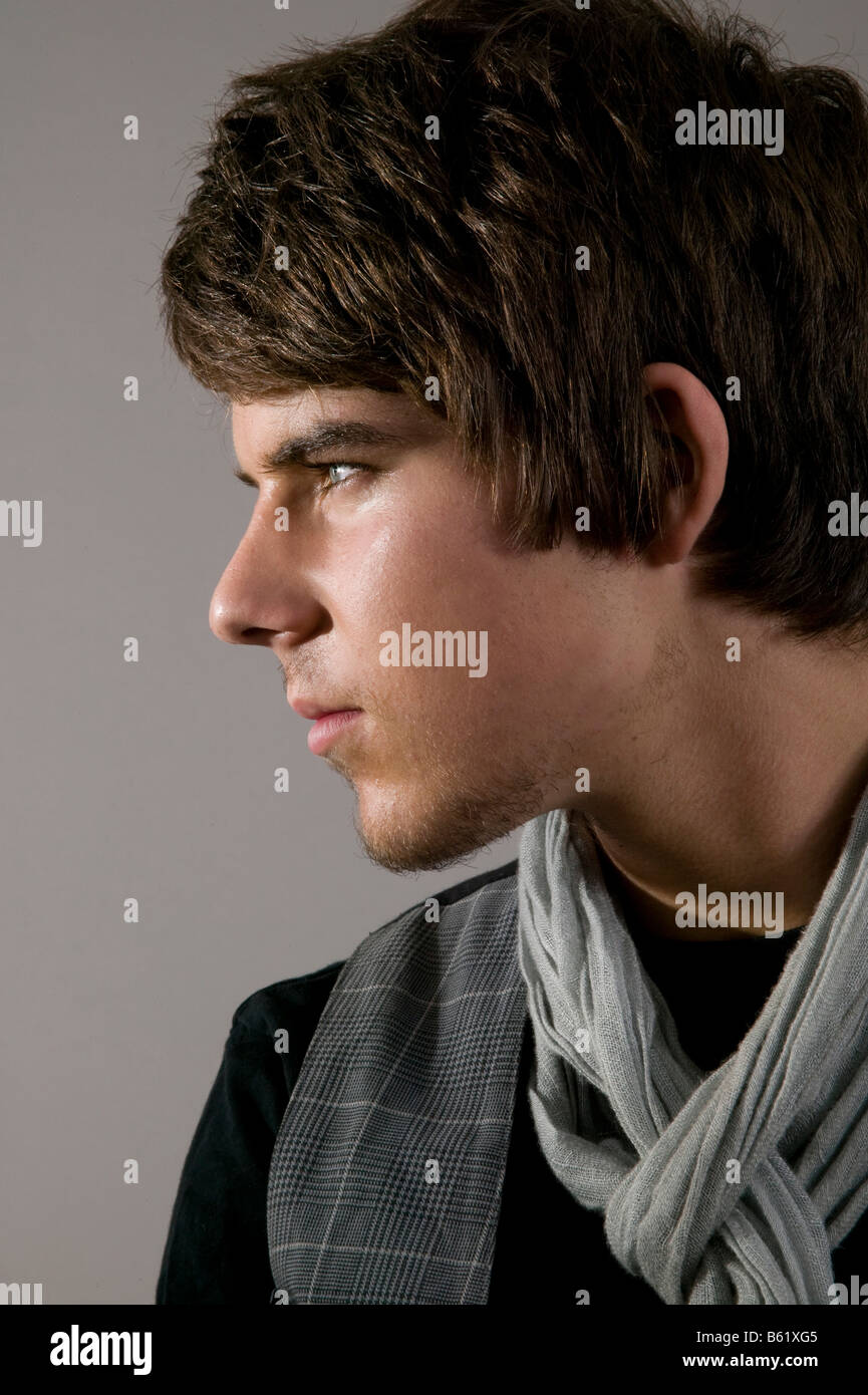Portrait of a young man, profile Stock Photo - Alamy