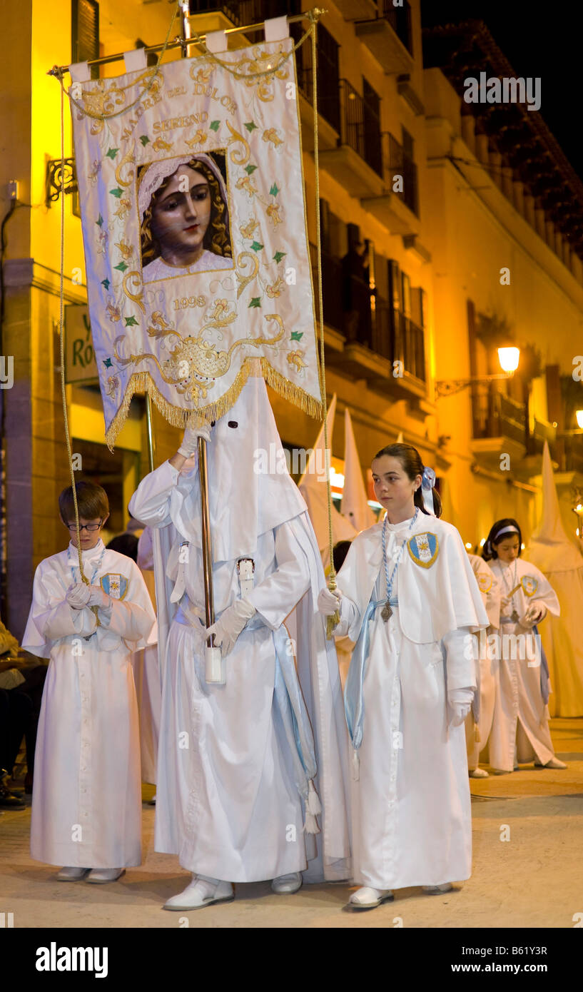 Large procession on Maundy Thursday, Palma de Majorca, Balearic Islands ...