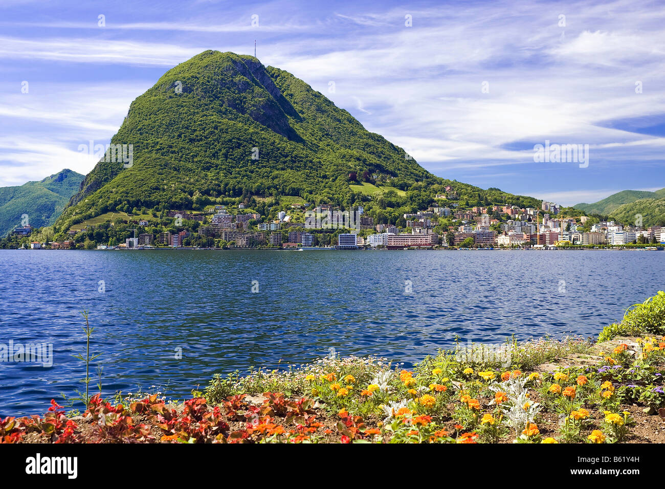 Monte San Salvatore Mountain, one of the two local mountains of Lugano ...