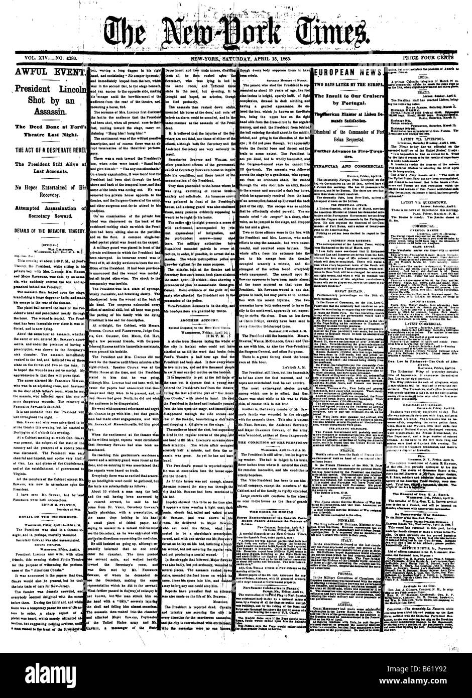 Lincoln assassination hi-res stock photography and images - Alamy